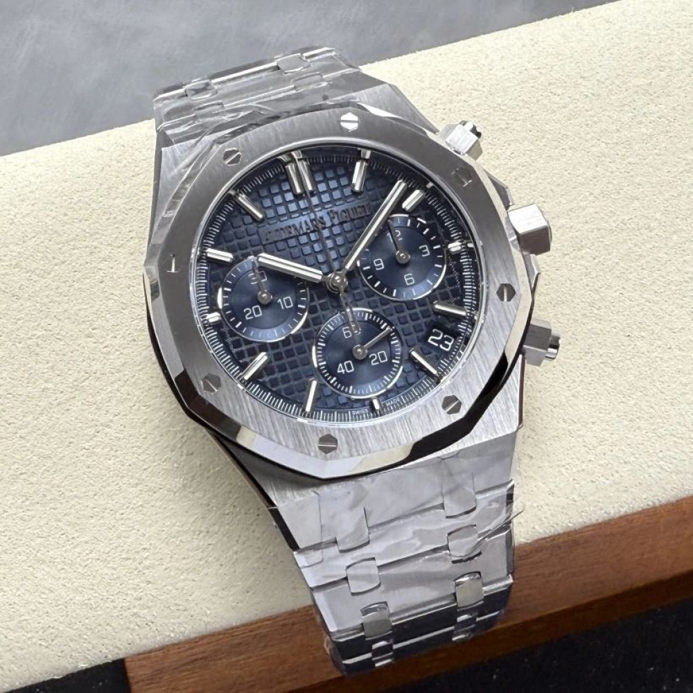 Audemars Piguet-Royal Oak Chronograph 26240 41mm SS/SS Blue Dial DDF ...