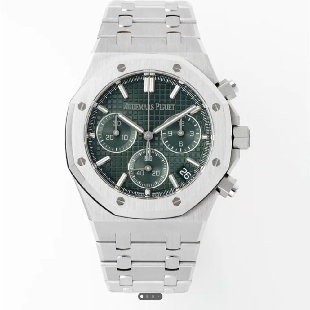 Audemars Piguet-Royal Oak Chronograph 26240 41mm SS/SS Green Dial DDF ...