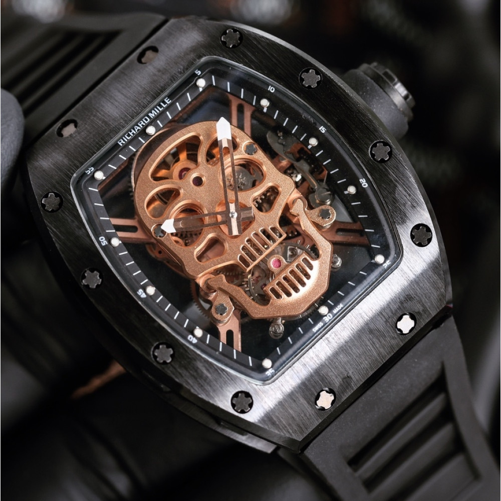Richard Mille - RM52-01 42mm PVD Titanium Case Rose Gold Skull Skeleton ...
