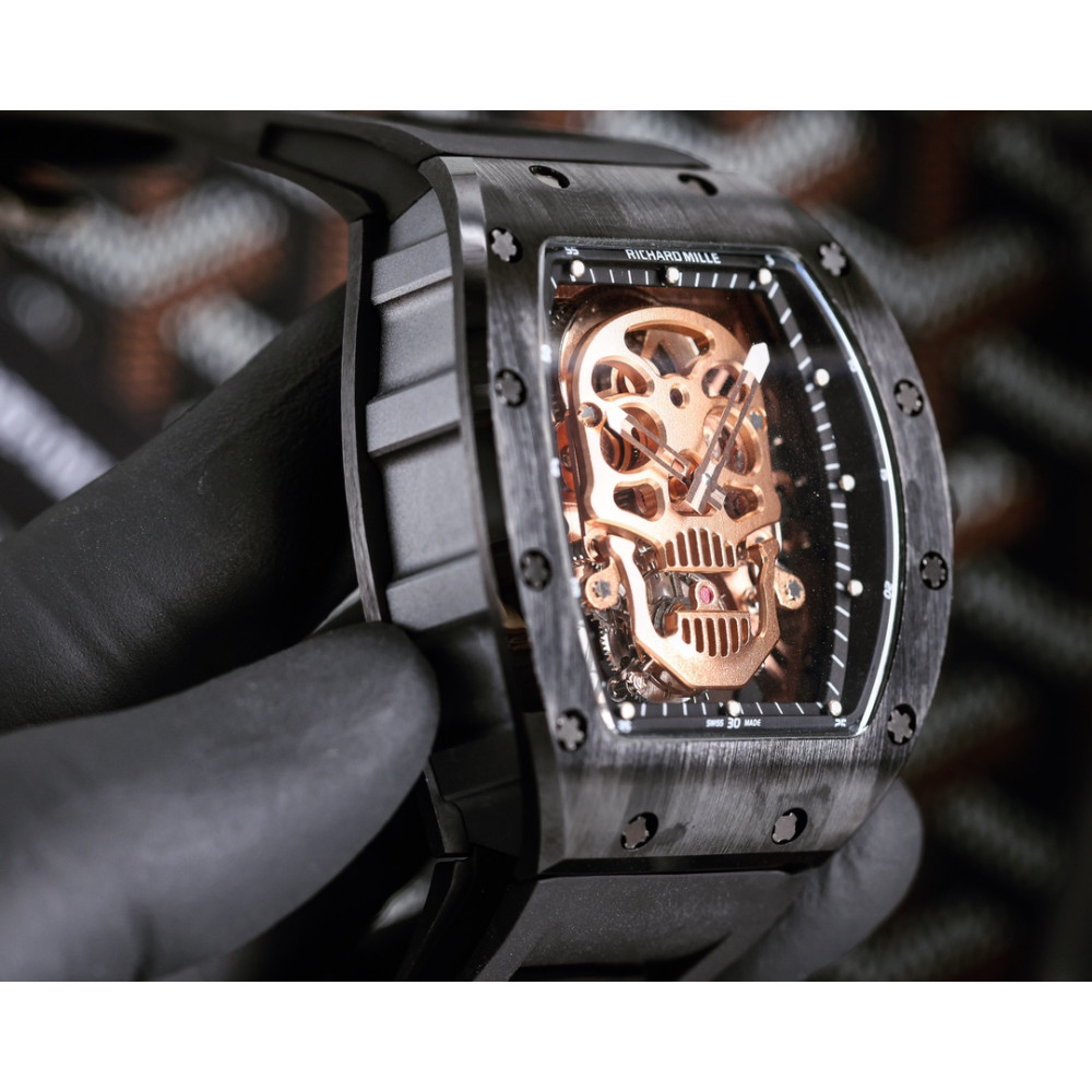 Richard Mille - RM52-01 42mm PVD Titanium Case Rose Gold Skull Skeleton ...
