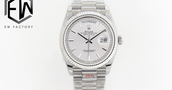 Rolex - DayDate 36mm Flt Pres SS/SS Silv Wht Stk EWF A3255