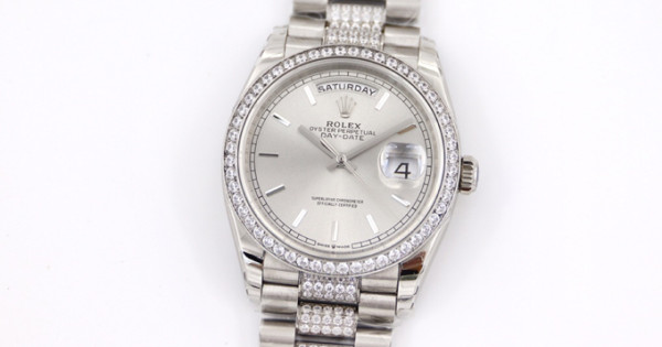 Rolex - DayDate 228206 SS/SS Silv Wht Diam EWF A3235